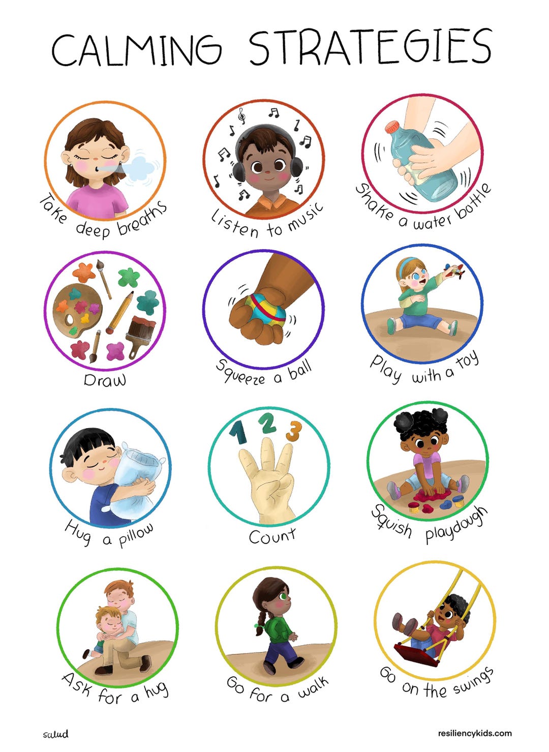 Calming Strategies for Kids Poster- English - Etsy