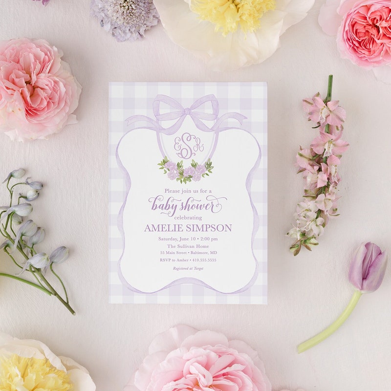 Gingham Invitation - Etsy