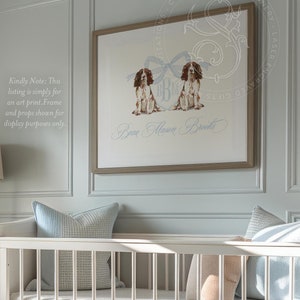 Dog Monogram Crest Wall Art for Baby Boy Nursery - Watercolor Brown ...