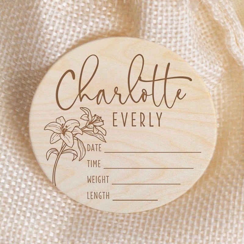 Lily Baby Announcement - Etsy
