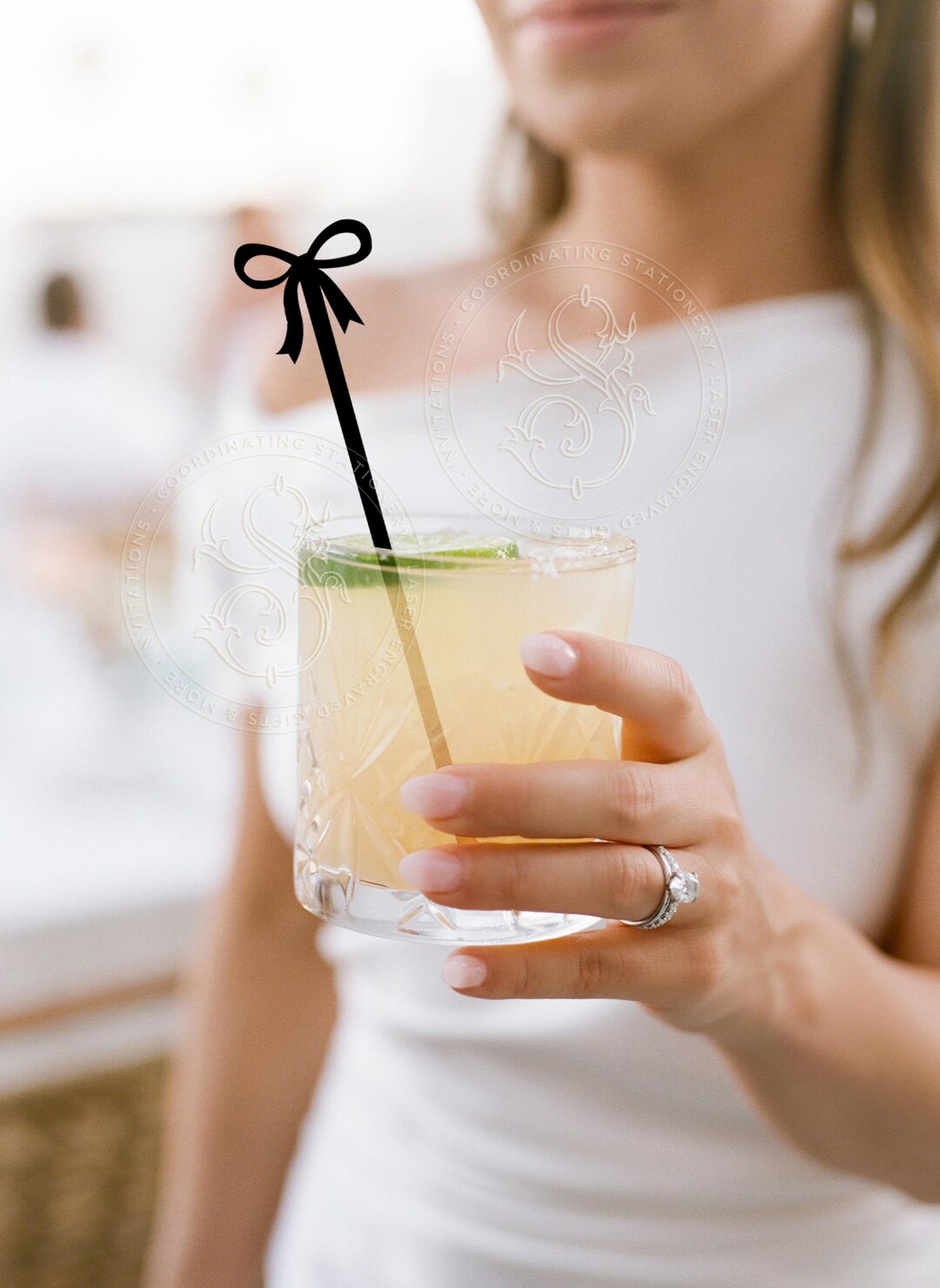 Elegant Black Bow Cocktail Stirrers for Bridal Showers, Weddings, and ...