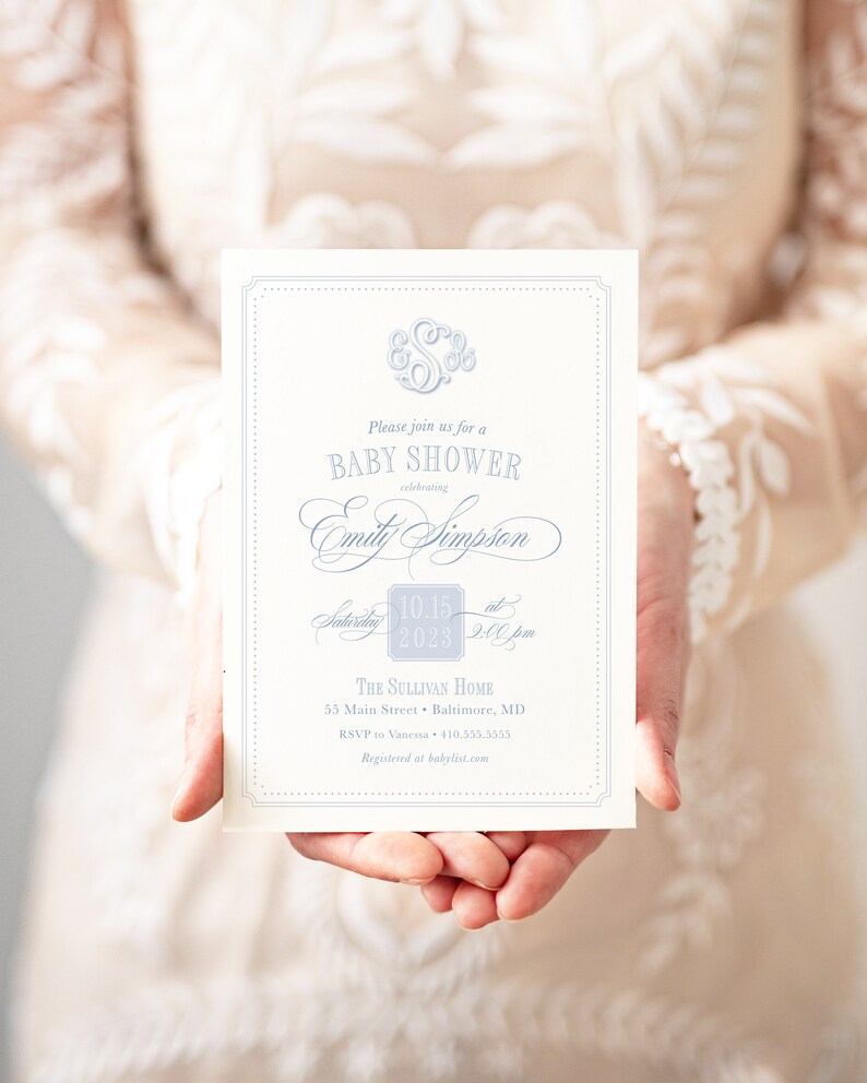 Classic Baby Shower Invitations for Boy Traditional Baby Boy - Etsy