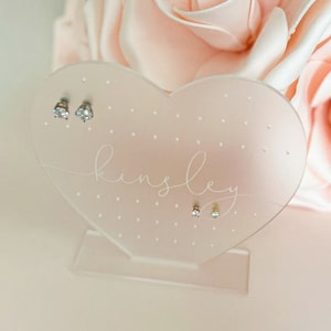 Earring Holder for Girl, Earring Stand, Personalized Kids Gift, Frosted ...