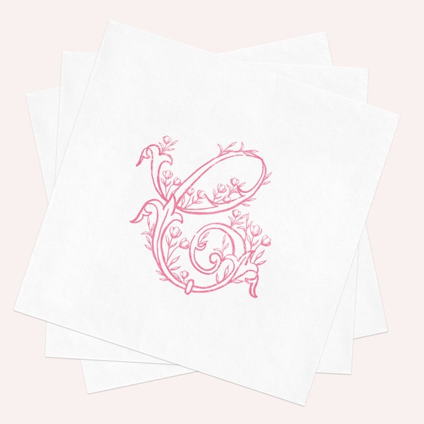 Cocktail Paper Napkins Initial - Etsy