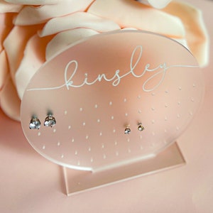 Earring Holder for Girl, Earring Stand, Personalized Kids Gift, Frosted ...
