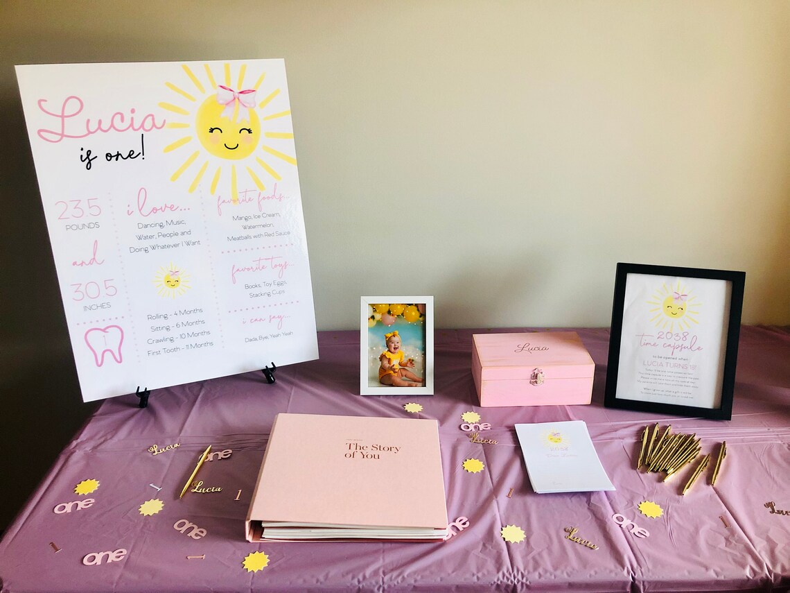 Preppy Sunshine First Birthday Milestone Sign 16x20 - Etsy