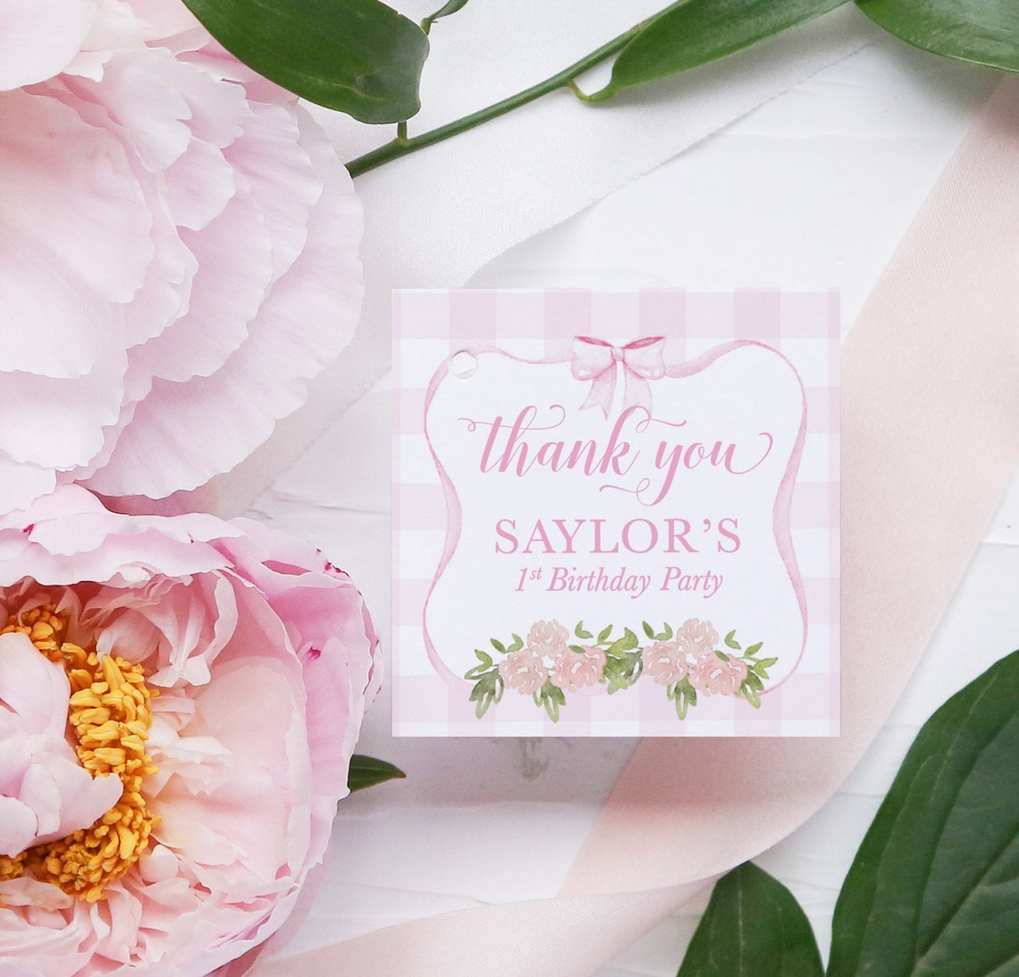 First Birthday Favor Tag for Girl Girl Baby Sprinkle - Etsy