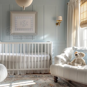 Over Crib Monogram Art Print for Baby Boy Nursery - Etsy