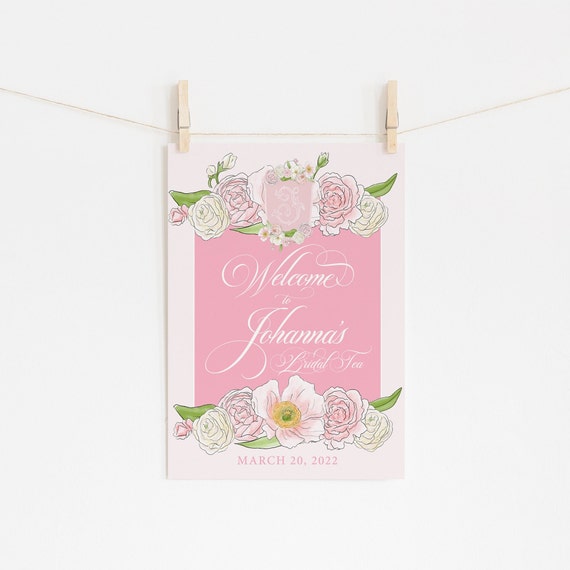 Printable Bridal Shower Welcome Sign 18x14 Bridal Tea - Etsy