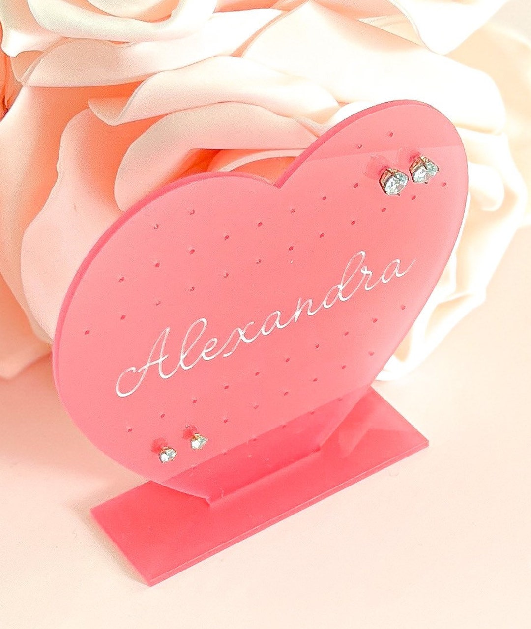 Earring Holder for Girl, Earring Stand, Personalized Kids Gift, Pink ...