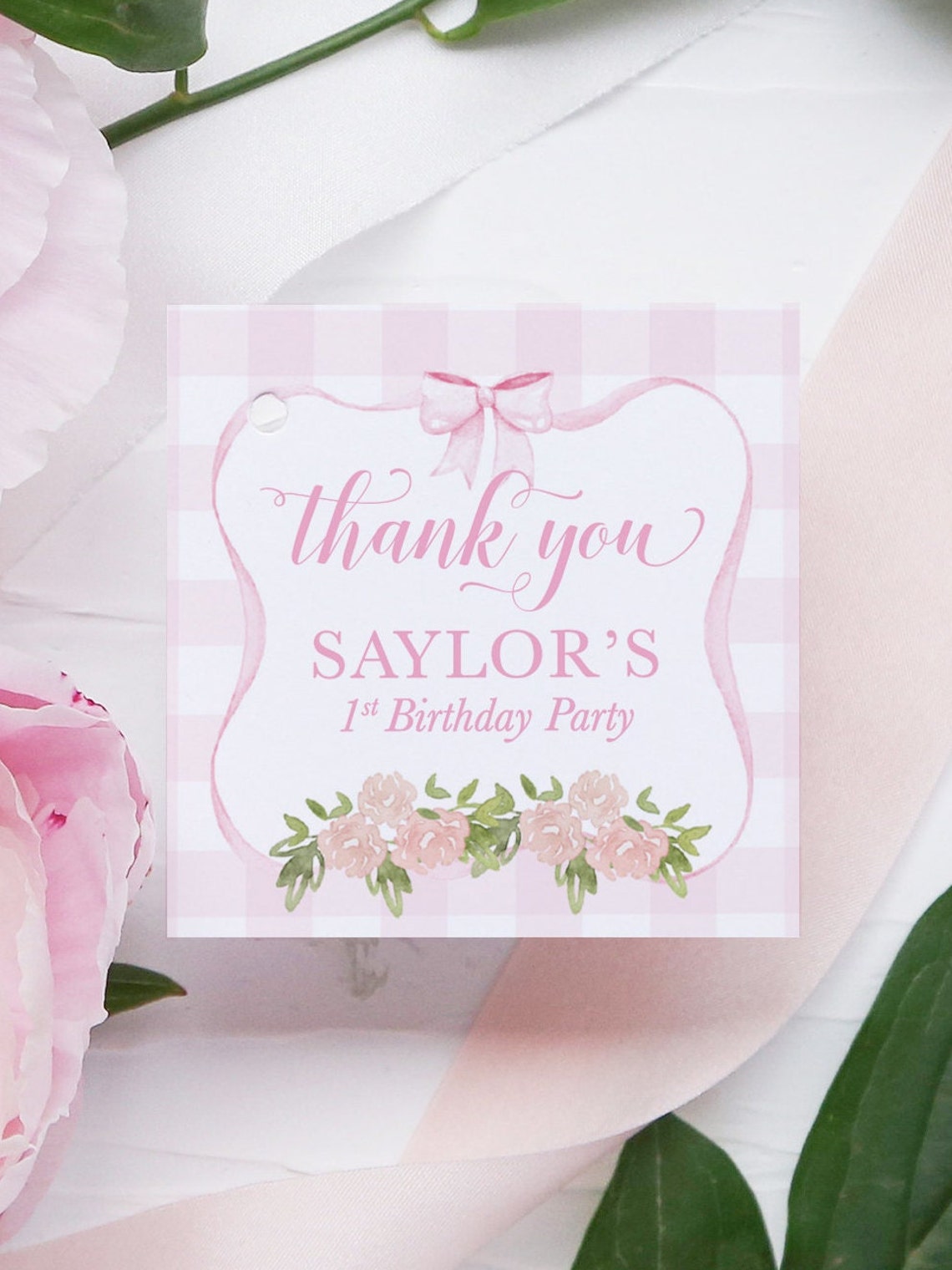 First Birthday Favor Tag for Girl Girl Baby Sprinkle - Etsy