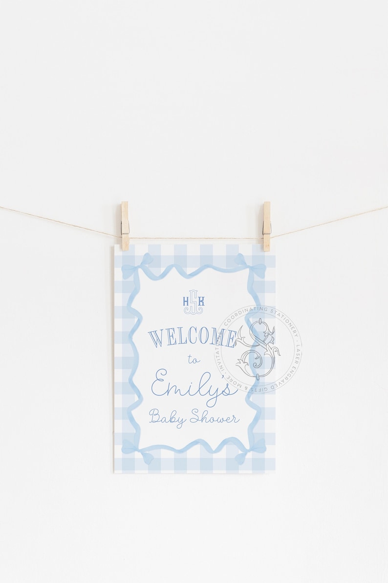 Boy Baby Shower Welcome Sign Printable 18x24 Preppy - Etsy
