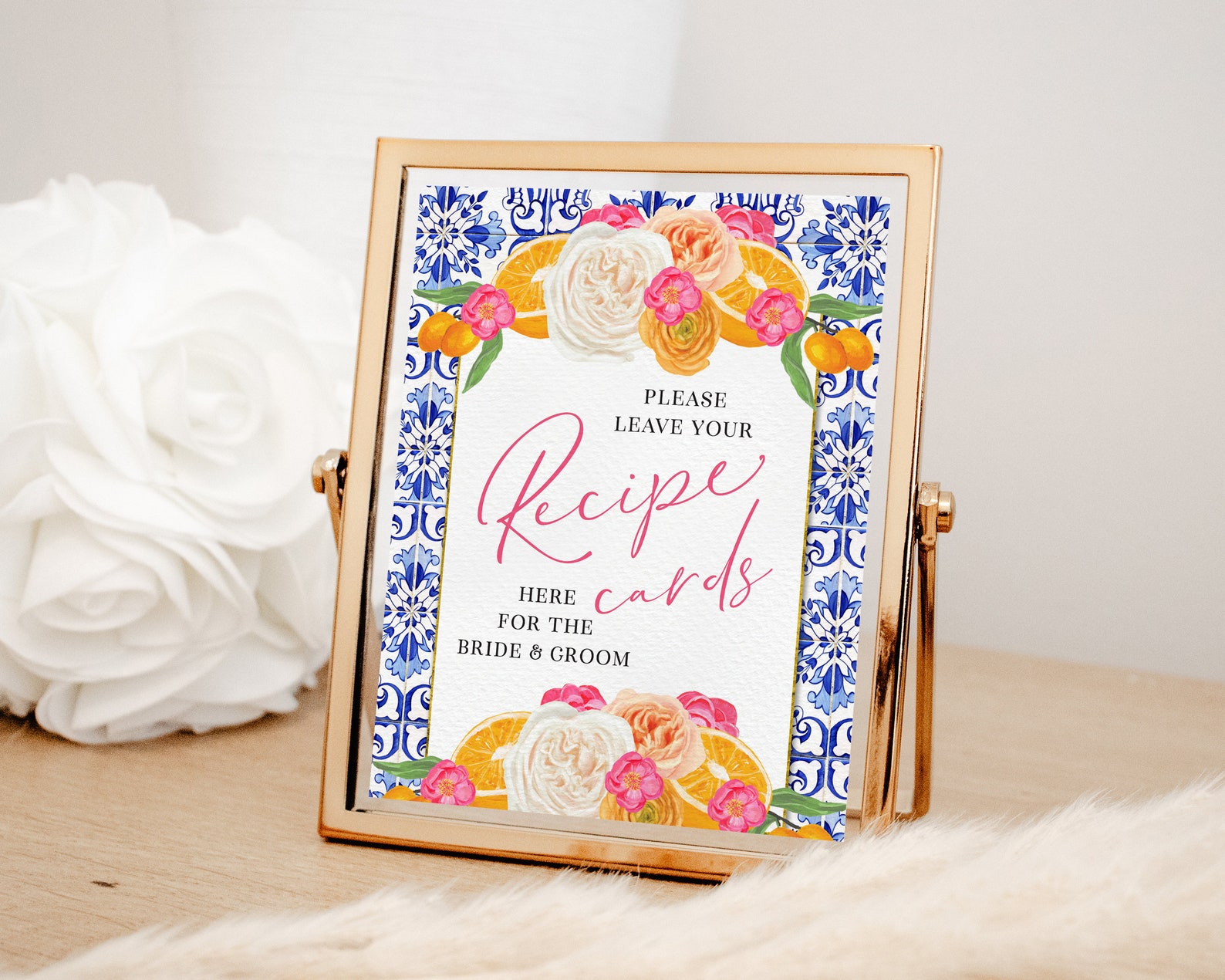 Recipe Sign for Citrus Themed Bridal Shower Printable 8x10 - Etsy