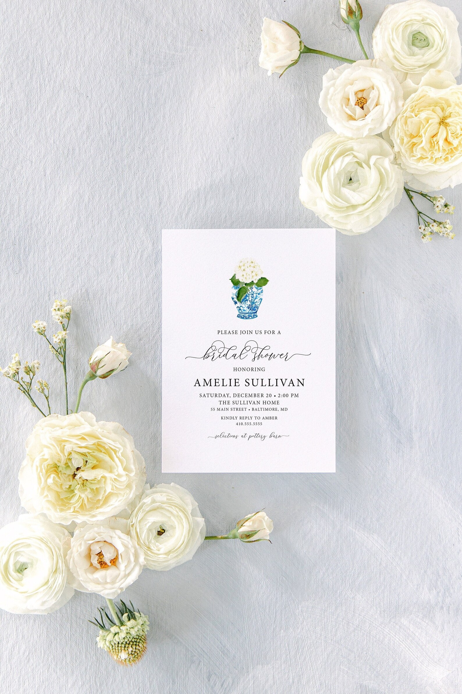 Bridal Shower Invitation Ginger Jar Hydrangea Chinoiserie - Etsy