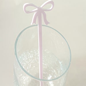 Fancy Pink Bow Drink Stirrers Girl Baby Shower Cocktail Stirrers ...