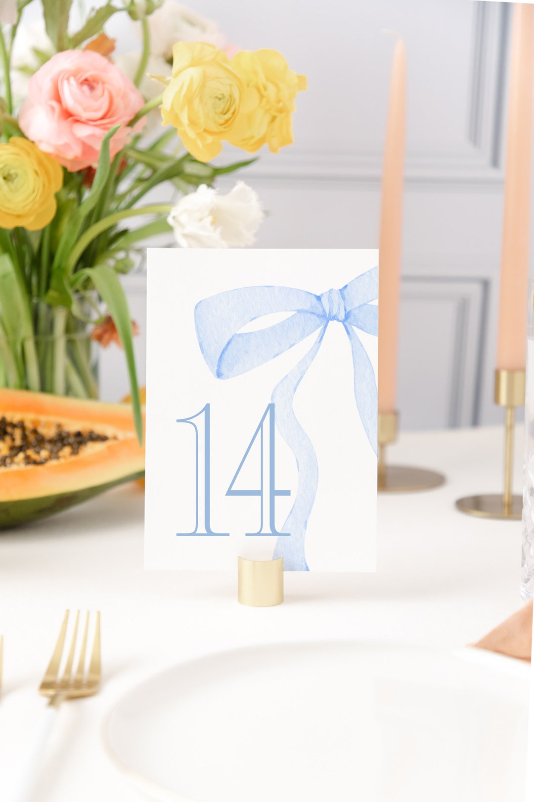 Printable 5x7 Inch Table Numbers 1-20 - Baby Shower Table Signs - Blue ...