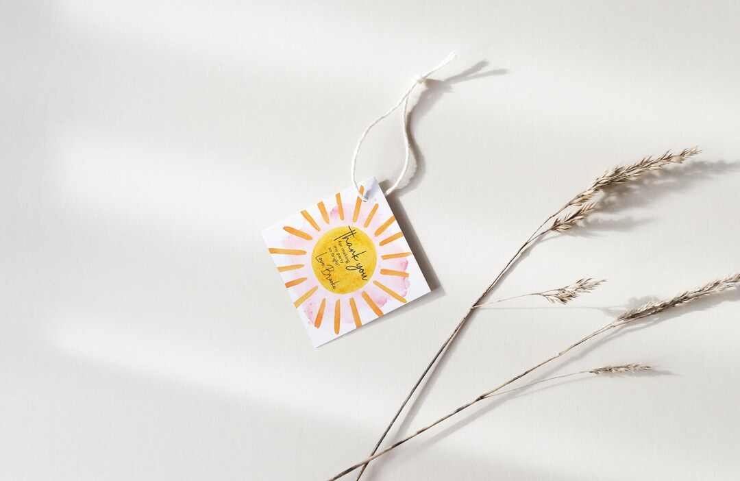 Sunshine Birthday Party Favor Tags - Boho Sunshine Party - Girl First ...