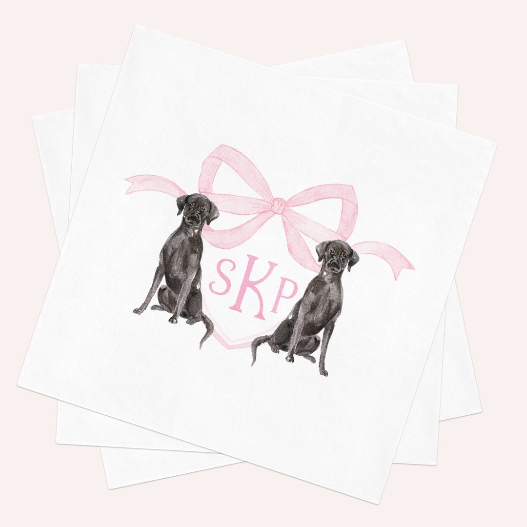 Monogram Crest Paper Napkins: Labrador Baby Shower Decor - Etsy