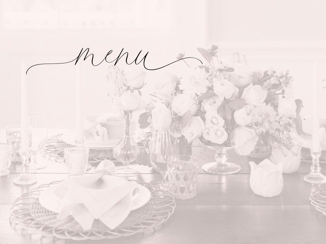 ADD ON Menu Card to Match Any Design in the Shop - Etsy