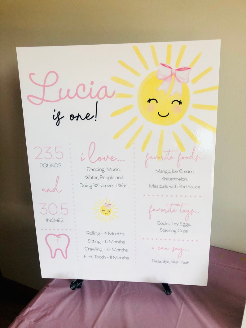 Preppy Sunshine First Birthday Milestone Sign 16x20 - Etsy