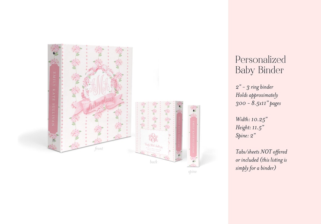 Personalized Baby Girl Memory Book: Pink Floral 3-ring Binder - Etsy