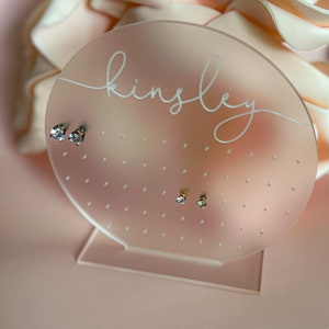 Earring Holder for Girl, Earring Stand, Personalized Kids Gift, Frosted ...
