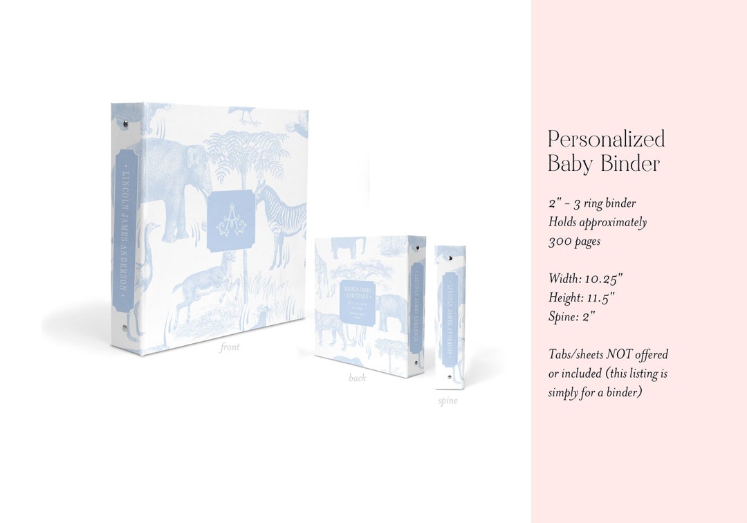 Safari Toile Baby Book Binder: Personalized Newborn Memory Book - Etsy