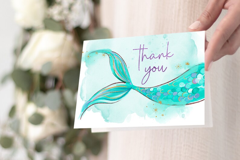 Under the Sea Mermaid Thank You Notes - Etsy