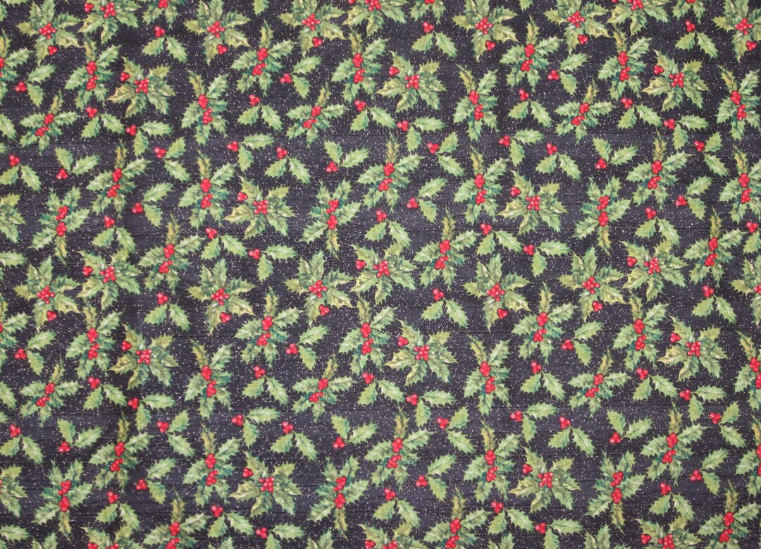 Holly Patterns Christmas 19 Square Napkins Sets of 4 or More Handmade ...