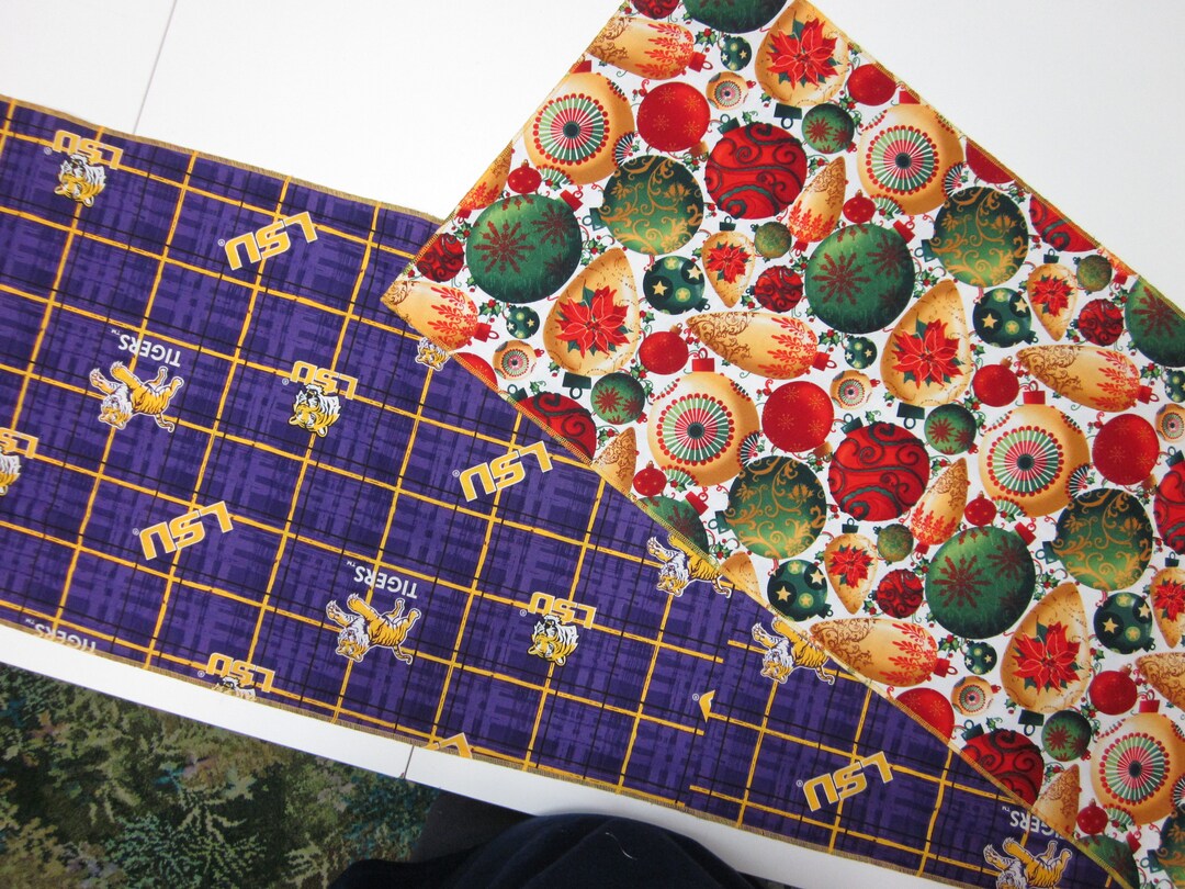 Unique 2-fabric Pattern Reversible Table Runner LSU, Saints and Dallas ...