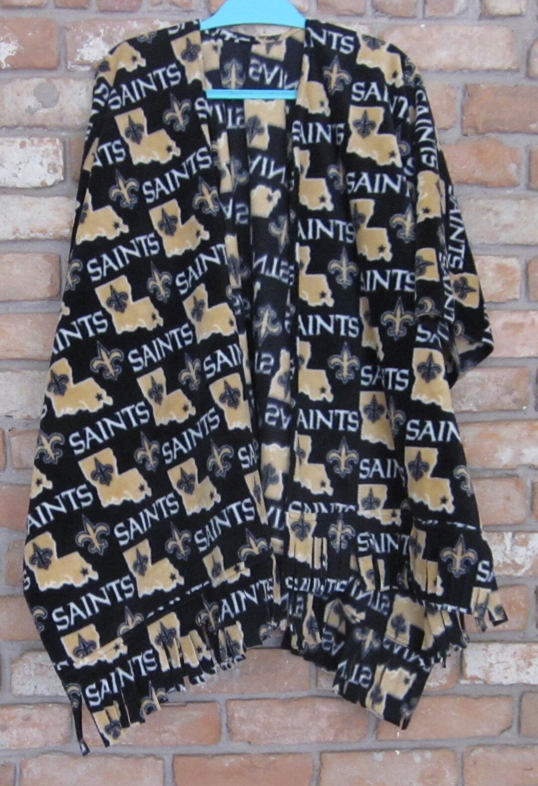 New Orleans SAINTS Patterns Fleece Ruana - Go Saints!! - Made to Order ...