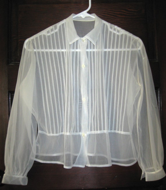 vintage 1950s ivory sheer - Gem
