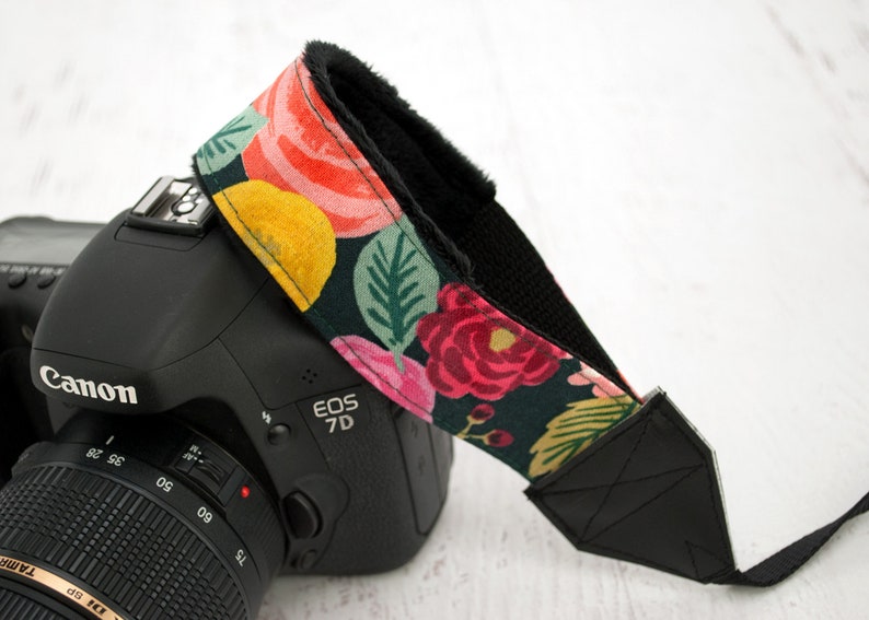 Camera Strap DSLR Neck and Wrist Straps Juliet on Dark | Etsy