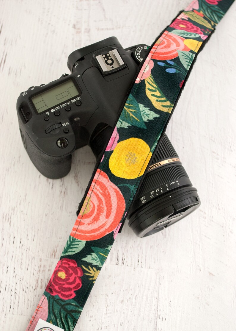 Camera Strap DSLR Neck and Wrist Straps Juliet on Dark | Etsy