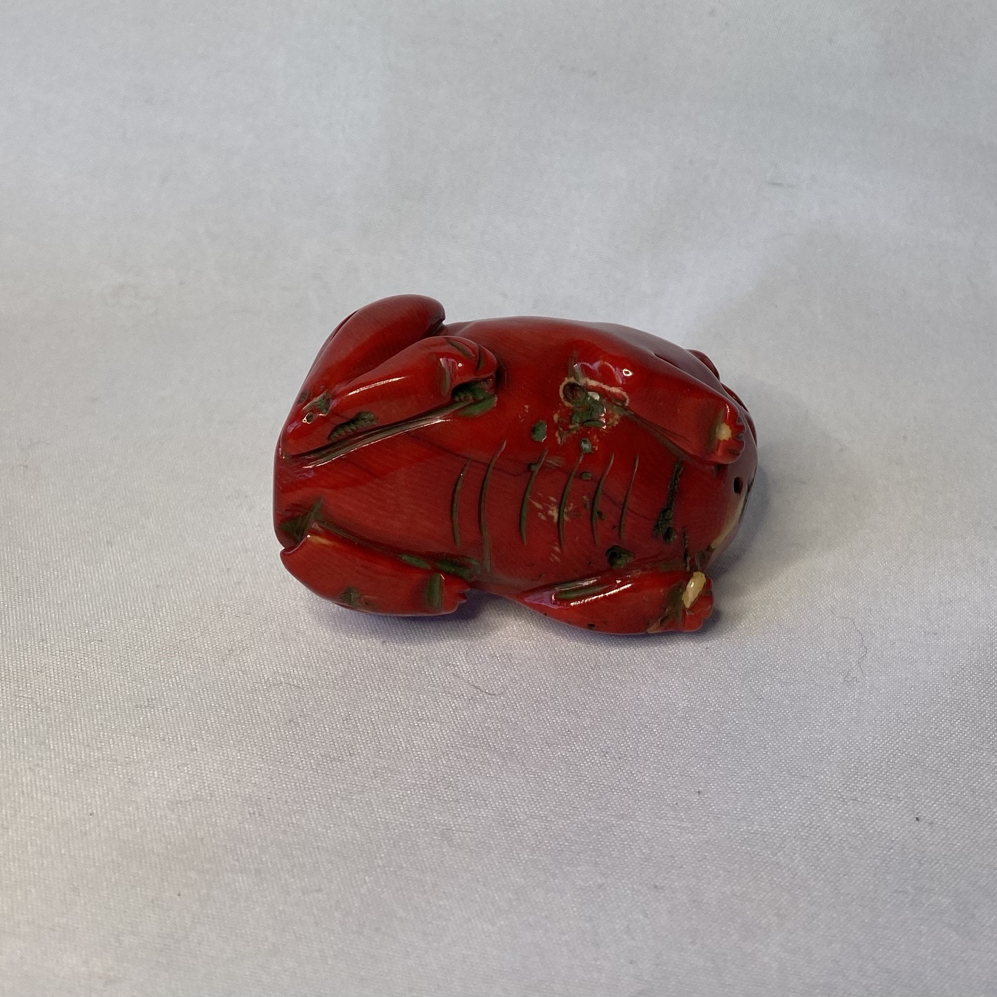Vintage Asian Red Coral Carving Frog Handcarved Collectible Authentic ...