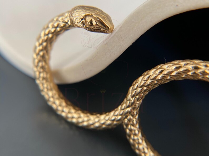 Gold Snake Wrap Ring – Adjustable Serpent Ring, Minimalist Open Ring ...