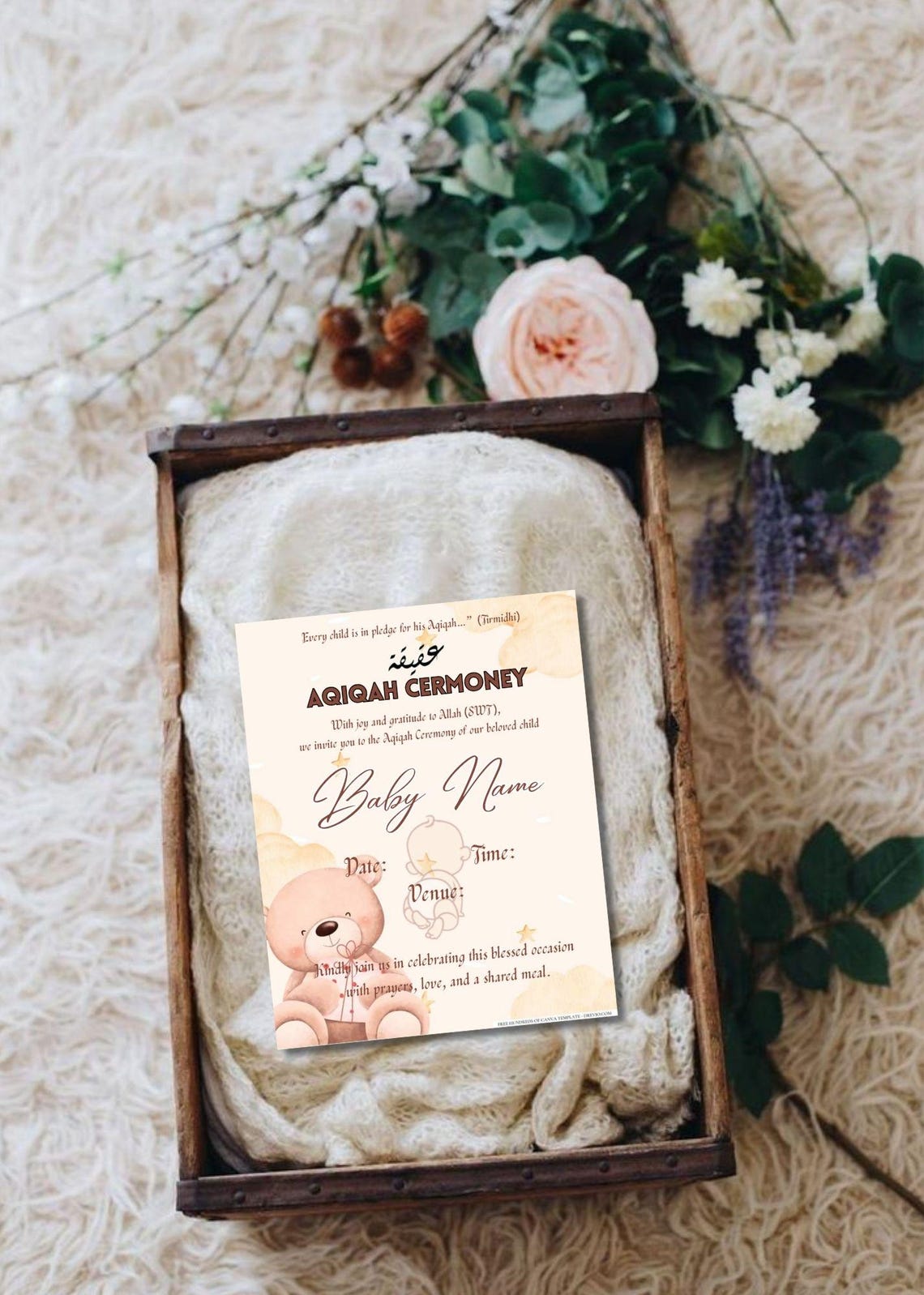 Islamic Aqiqah Invitation: Urdu Arabic Design (digital Download Canva ...