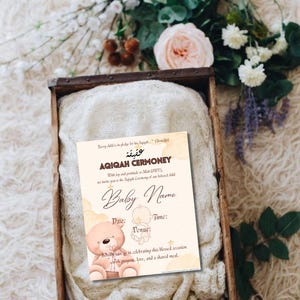 Editable Aqiqah Invitation Card | Islamic Baby Announcement | Digital ...