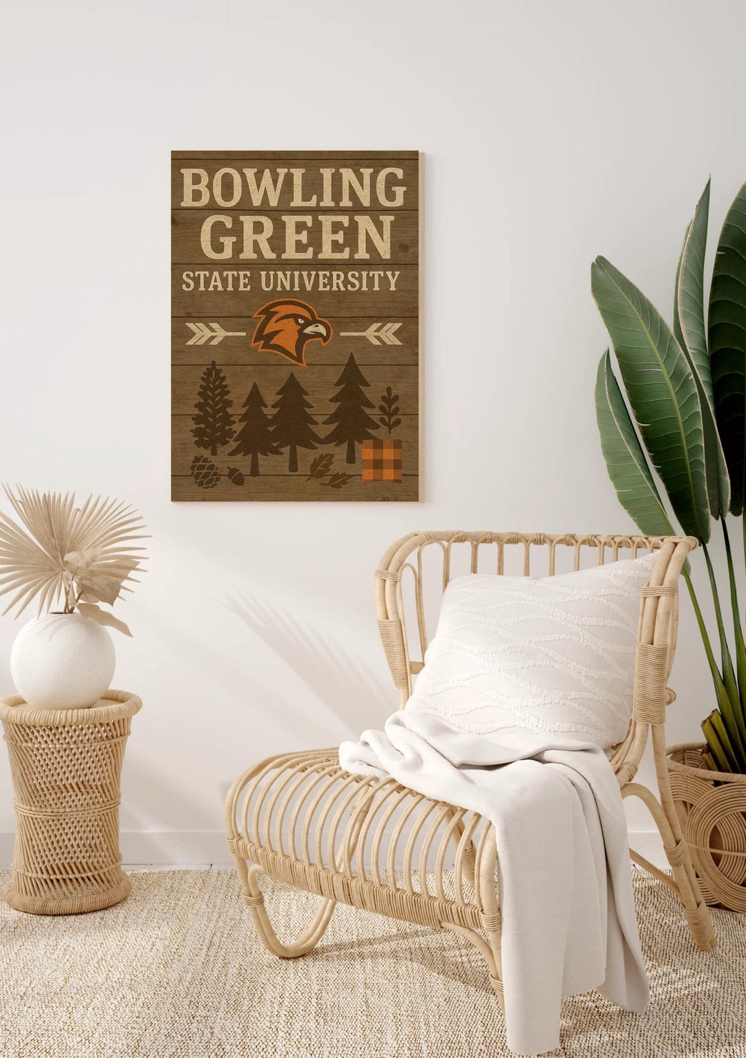 Woodland BGSU Poster – Rustic Woodgrain Falcon Design 18x24 Digital ...