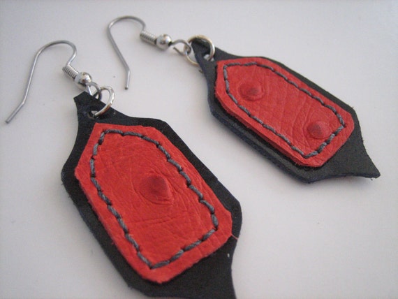 Items similar to Leather Earrings on Etsy