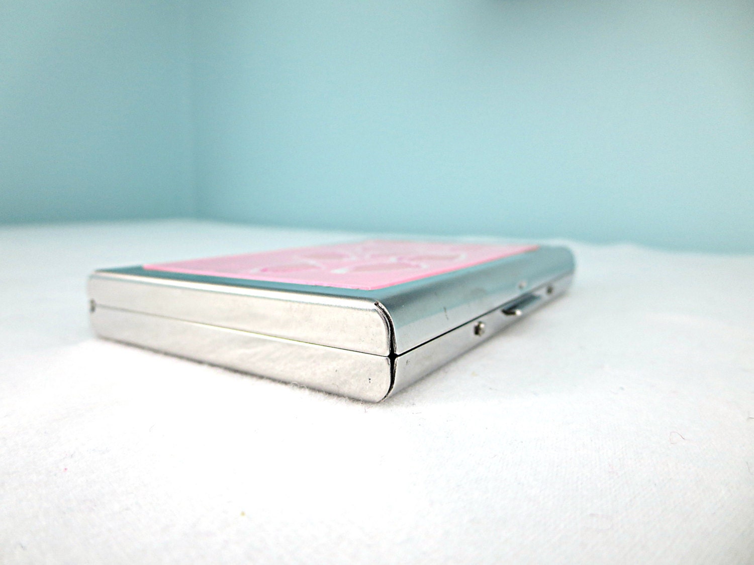 Metal Card Wallet, Pink Metal Wallet, Pink Metal Card Case - Etsy