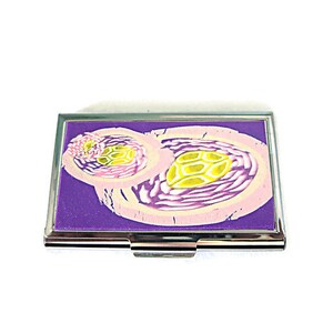 Credit Card Case, RFID Card Case, Purple Pink Flower Metal Credit Card ...