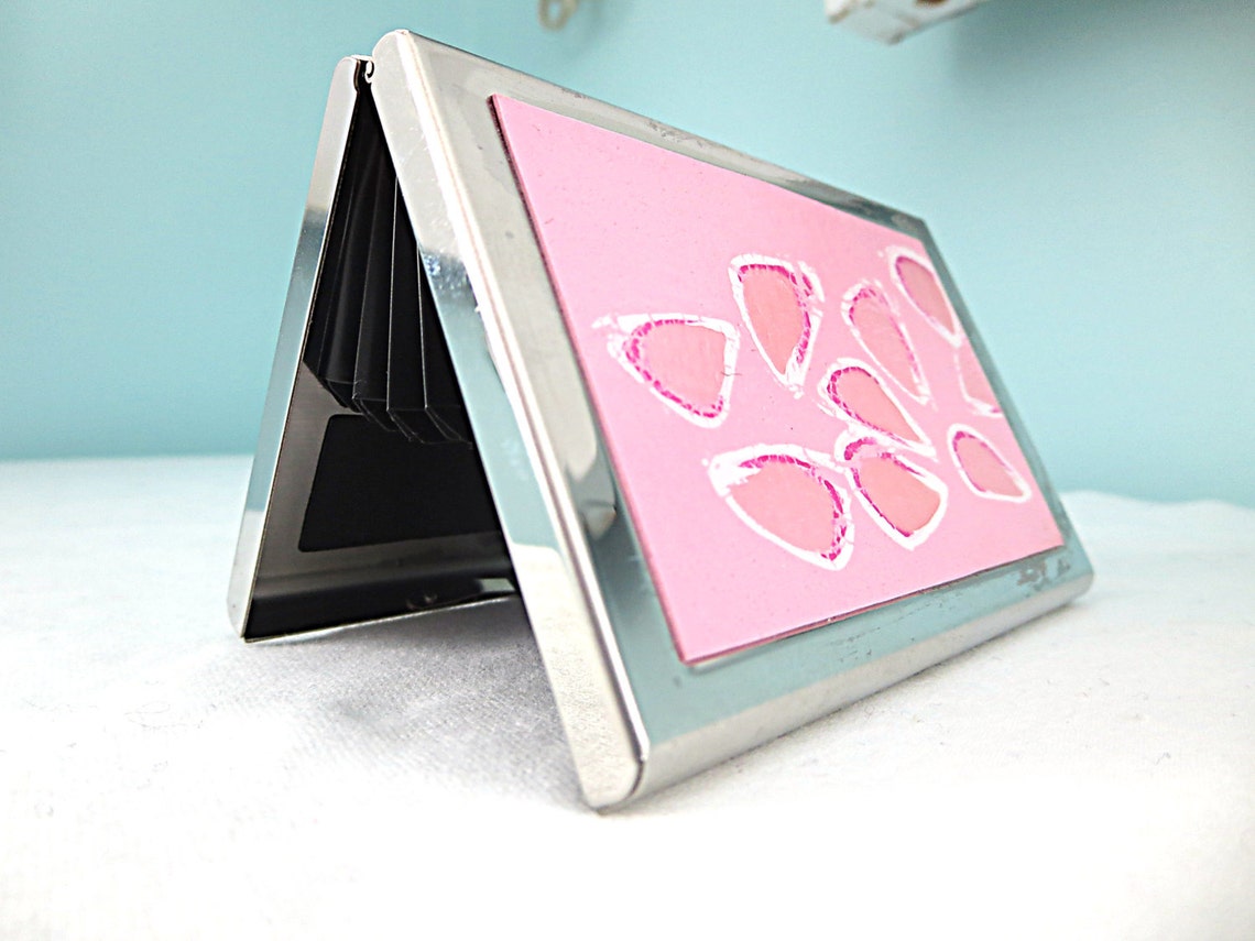 Metal Card Wallet, Pink Metal Wallet, Pink Metal Card Case - Etsy