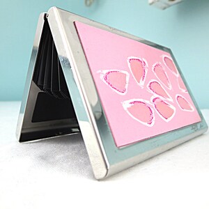 Metal Card Wallet, Pink Metal Wallet, Pink Metal Card Case - Etsy