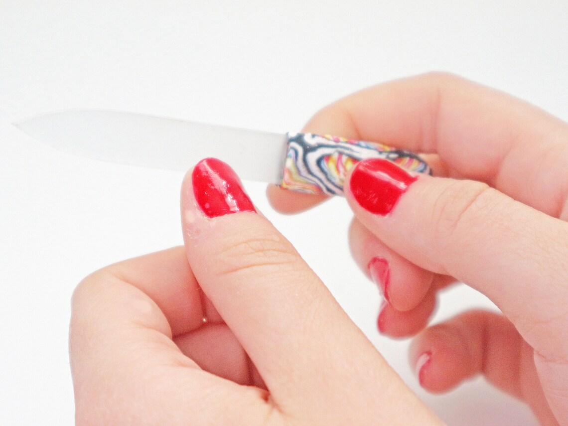 Nail File Crystal Nail File With Pink Hard Case - Etsy