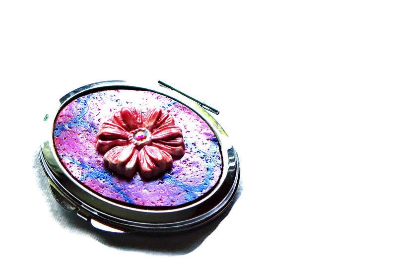 Pocket Mirror Pink & Purple Compact Mirror Hand Mirror - Etsy
