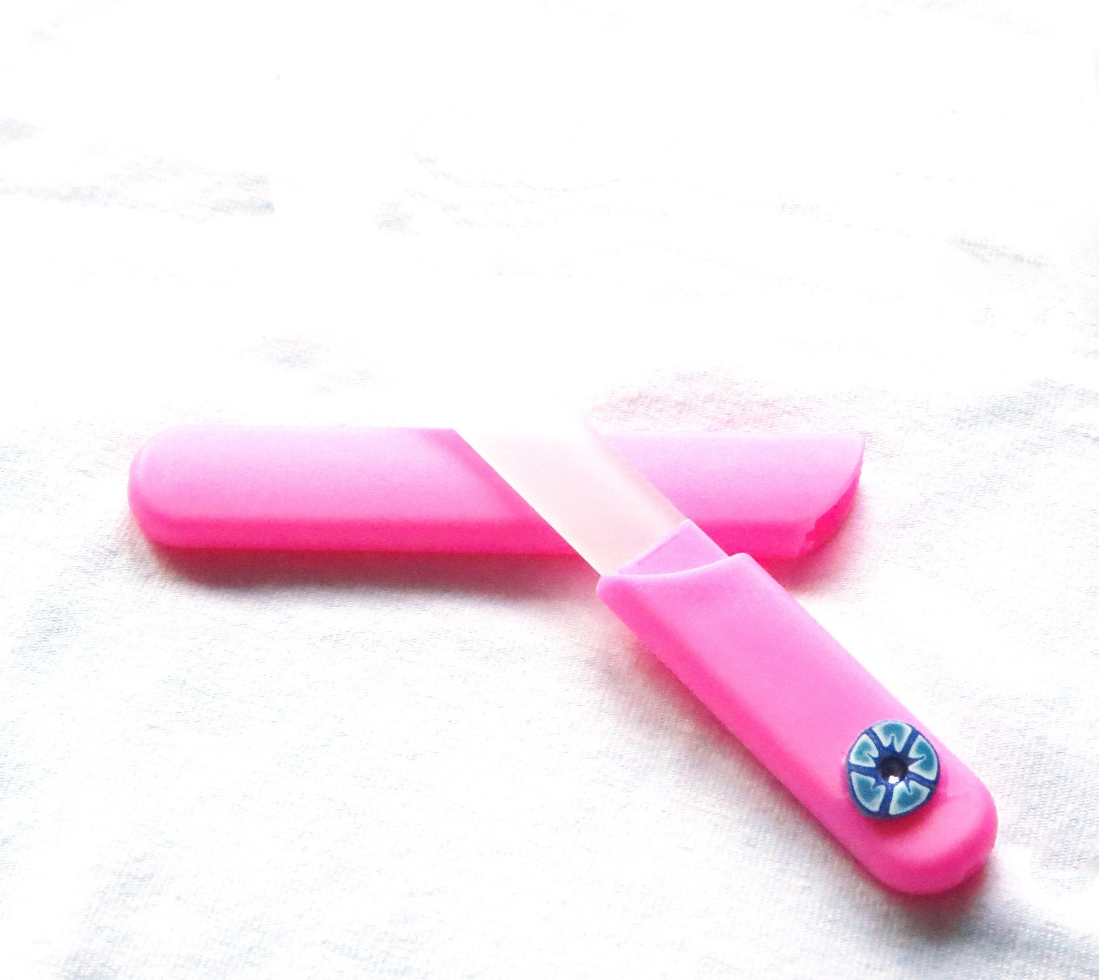 Nail File Crystal Nail File With Pink Hard Case - Etsy