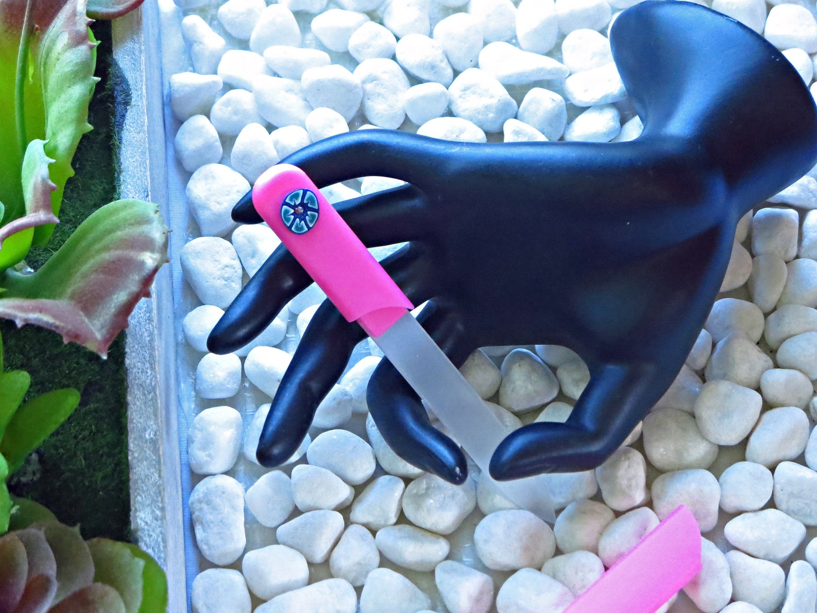 Nail File Crystal Nail File With Pink Hard Case - Etsy