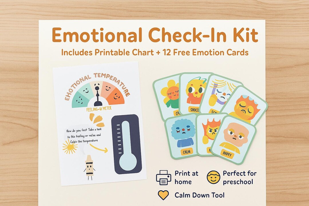 Kids Emotional Temperature Chart – Printable Feelings Thermometer ...