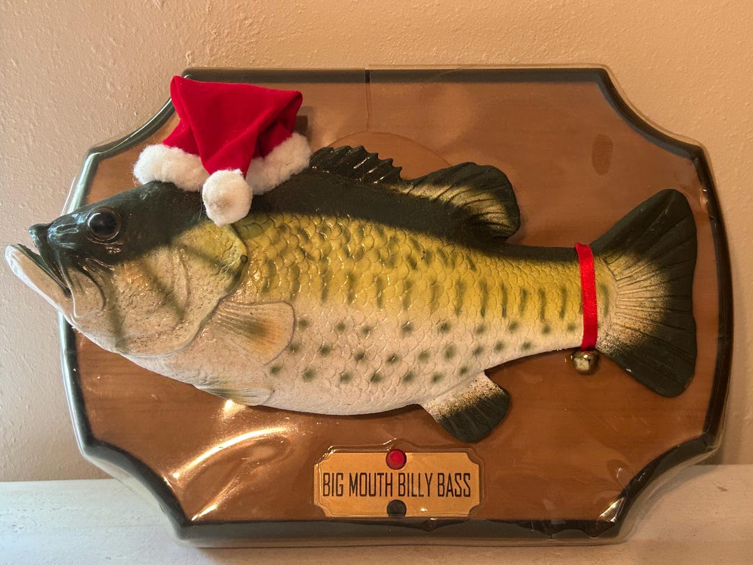 VINTAGE BILLY BASS Christmas 1999 Singing Wall Mount Fish Collectible ...